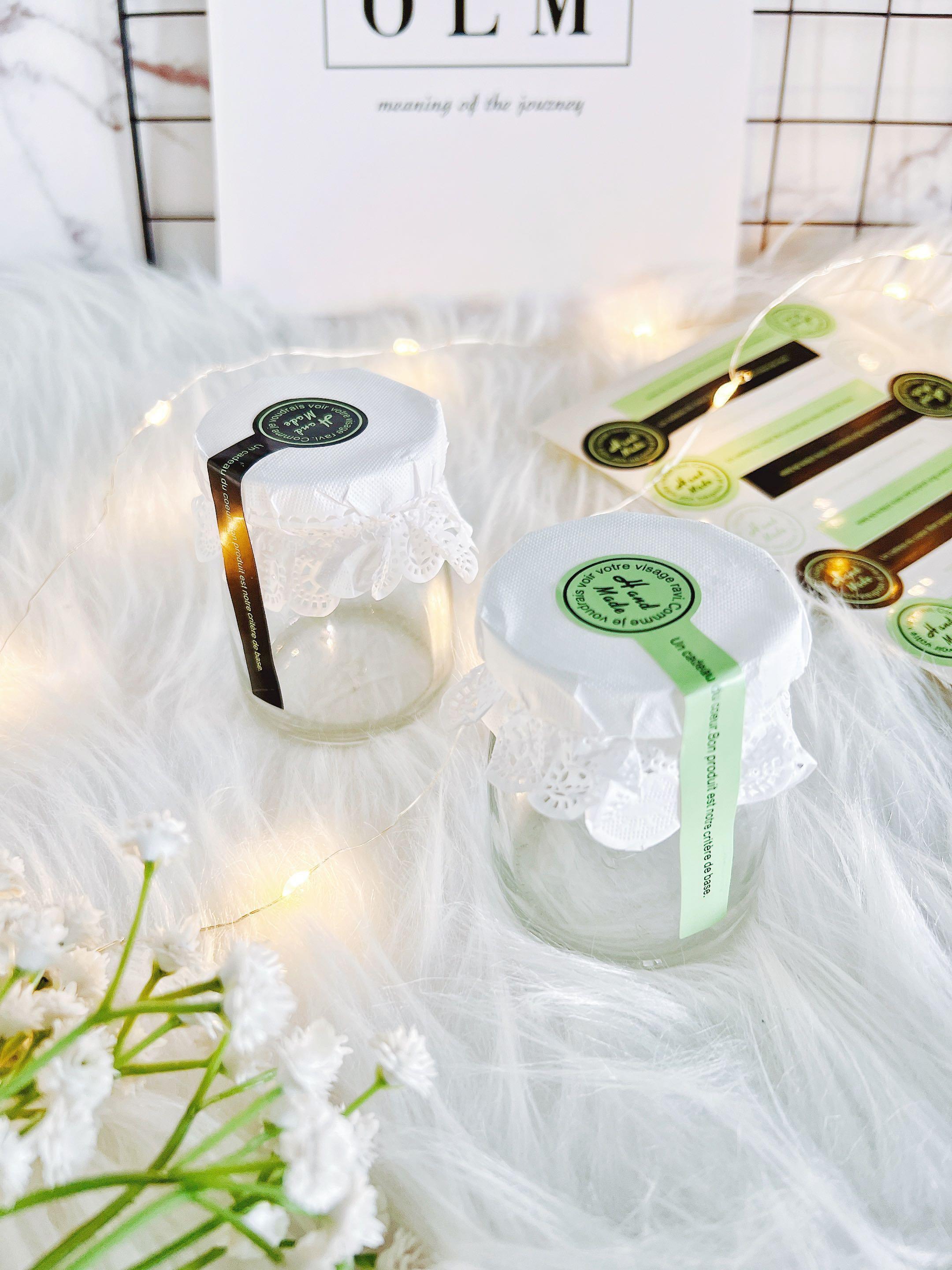 Sticker, sticker seals, black floral "just for you" long jar seal ...