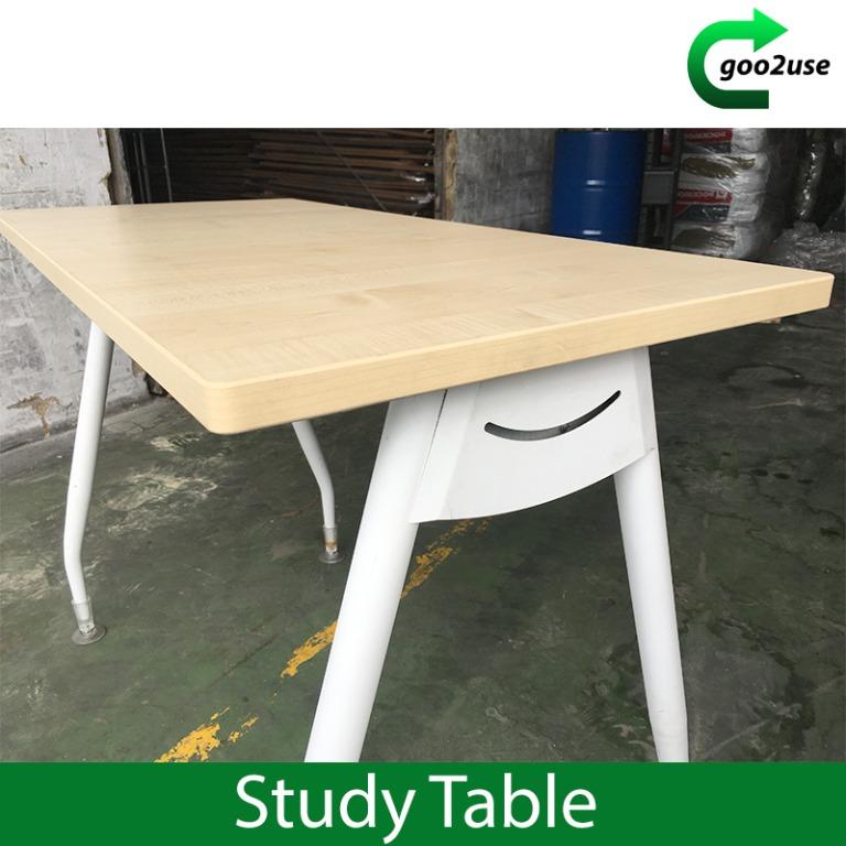 Thick Wooden Top Study Table, Furniture & Home Living, Furniture ...