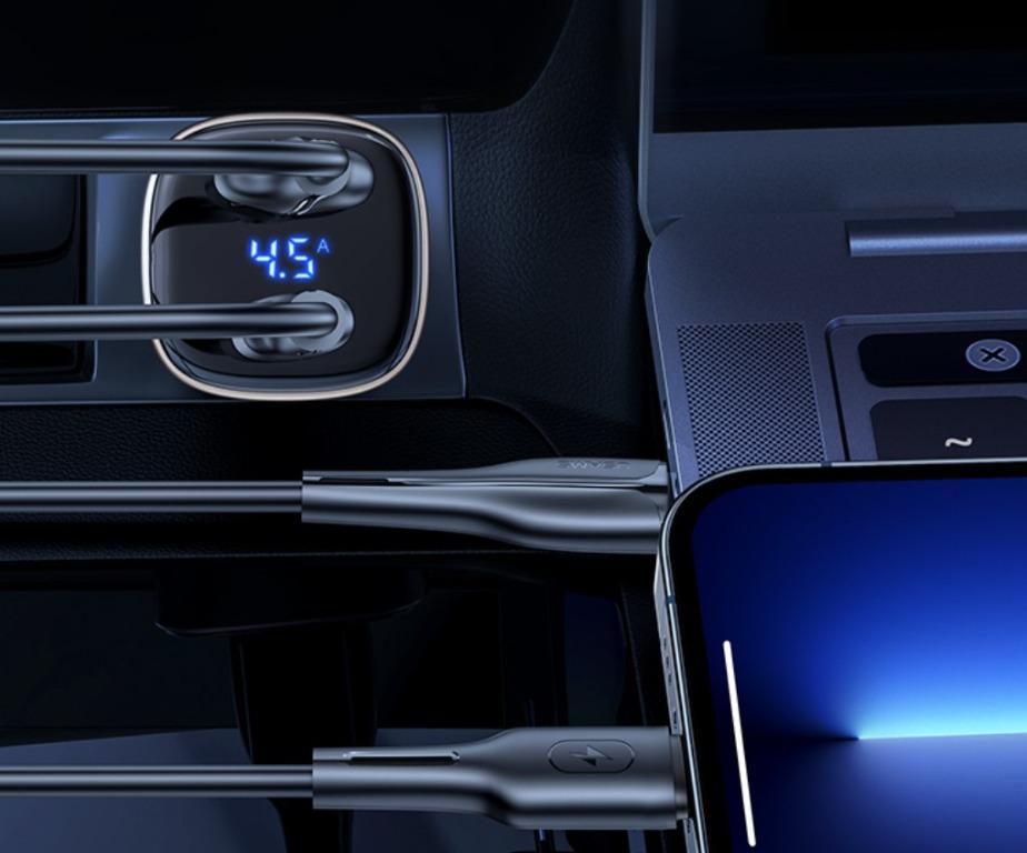 USAMS US-CC155 72W A+C Dual Ports Digital Display Fast Car Charger, Car ...