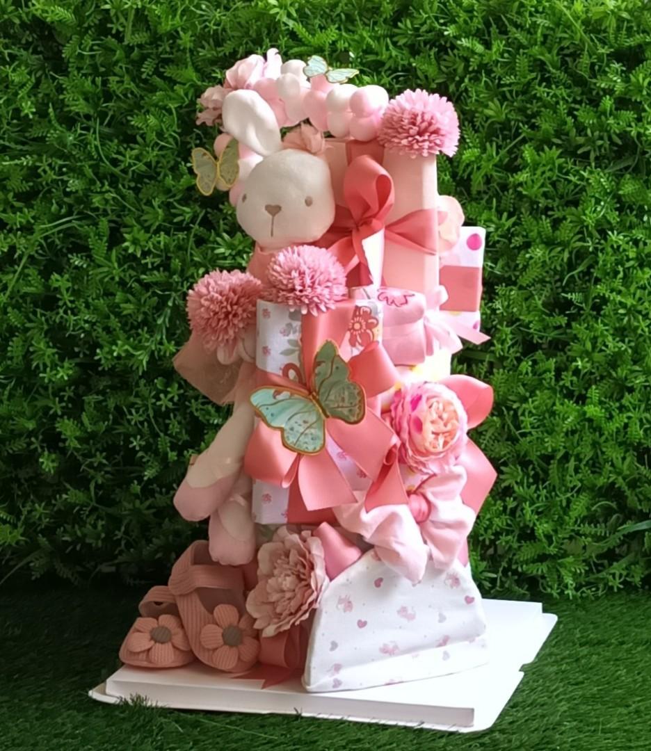 2 tier diaper cake / diapercake / nappycake / baby hampers / nappy cake ...