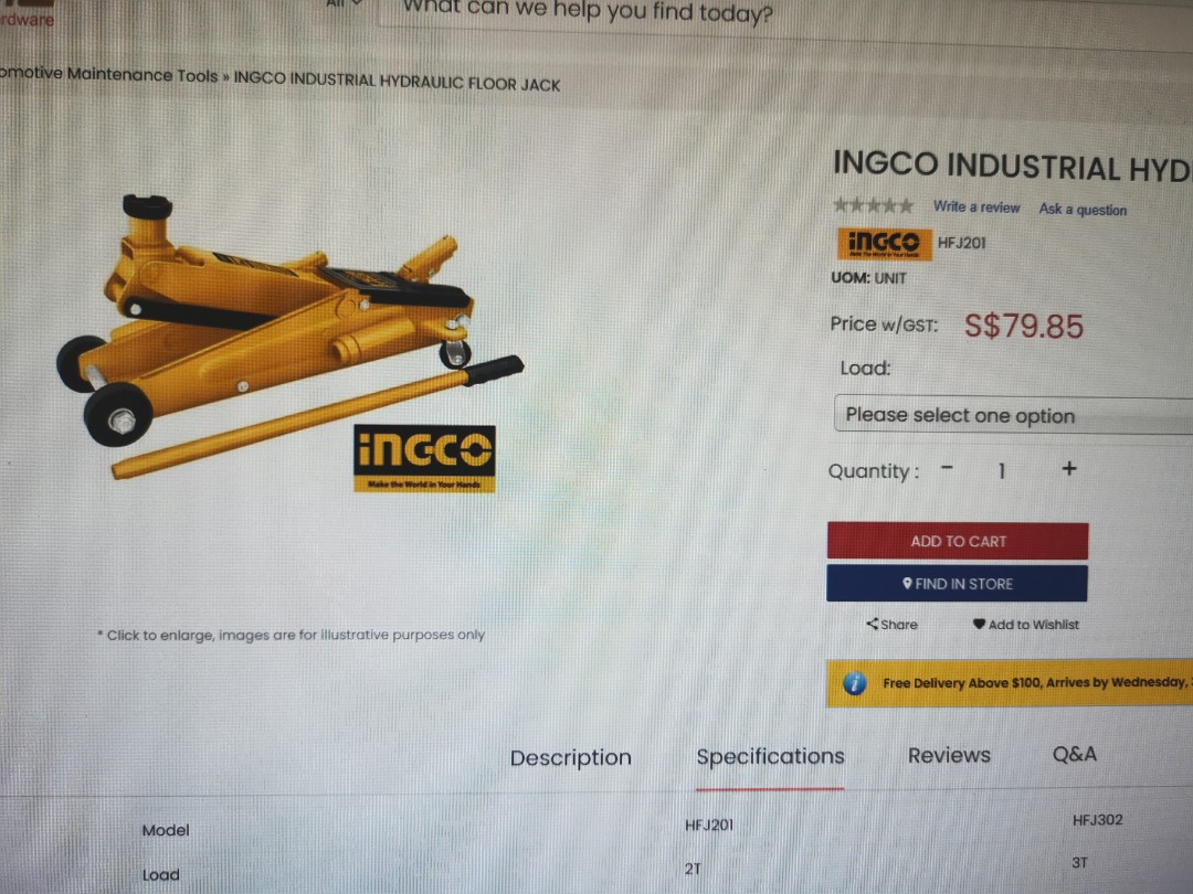 2ton Hydraulic Jack (Ingco brand), Car Accessories, Accessories on ...