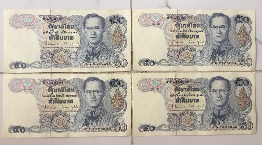 4 Old Thai 50 Baht notes, Hobbies & Toys, Memorabilia & Collectibles ...
