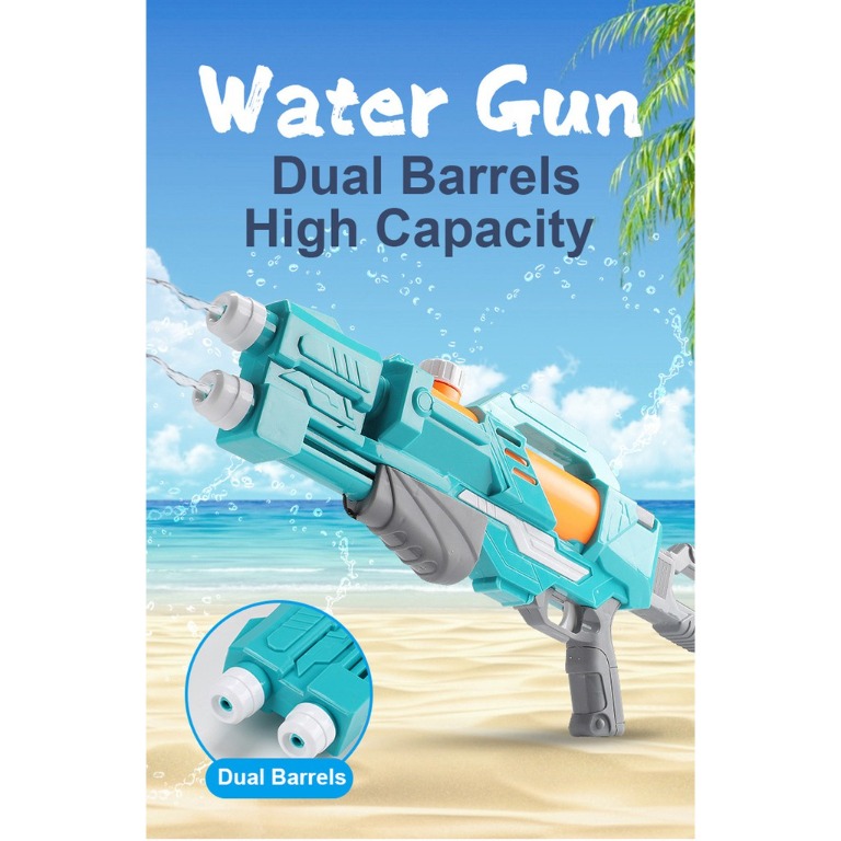 500ml High-Capacity Dual Barrels Super Water Soaker Water Blaster ...