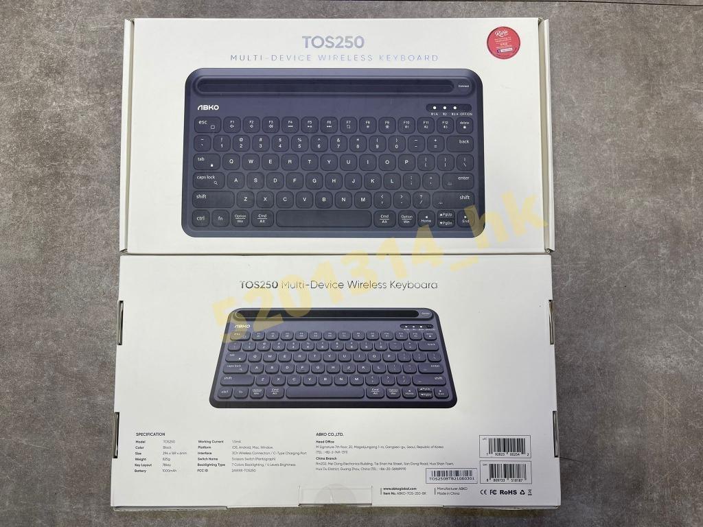 【全新行貨 可用消費卷 門市現貨】ABKO Multi-Device Wireless 多設備無線鍵盤 Keyboard TOS250, 電腦＆科技, 電腦周邊及配件, 電腦鍵盤及相關產品 ...