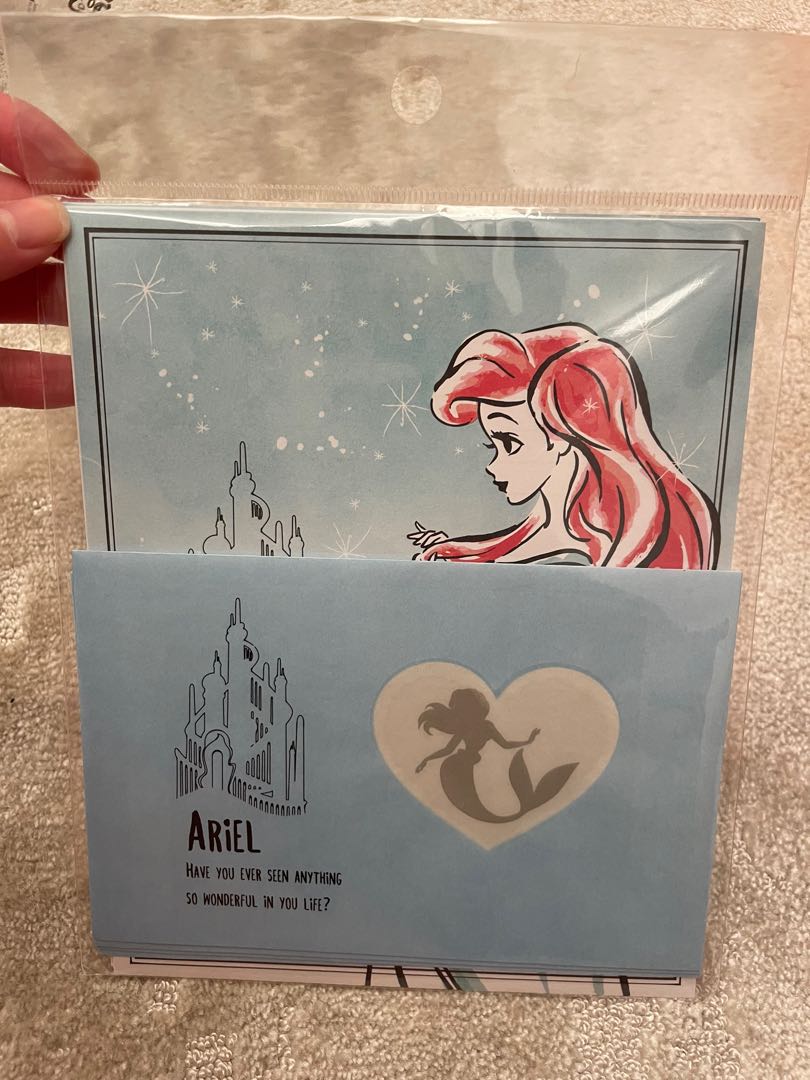 美人魚信封 ariel little mermaid envelope, 興趣及遊戲, 手作＆自家設計, 文具 - Carousell