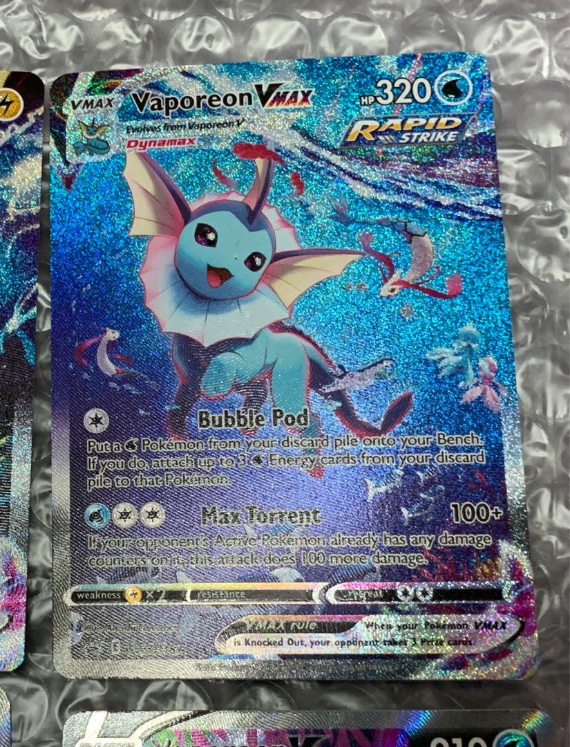 Ptcg Pokemon 水伊布 異圖 Eevee Evolutions VMAX Premium 水伊貝 寶可夢 Vaporeon PROMOS 美版 英文 收藏卡, 興趣及遊戲, 玩具 ...