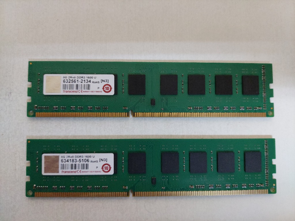 創見 Transcend DDR3 1333 1600 8GB 雙面顆粒 原廠終身保固 8G RAM 桌上型 記憶體 X2, 電腦及科技產品 ...