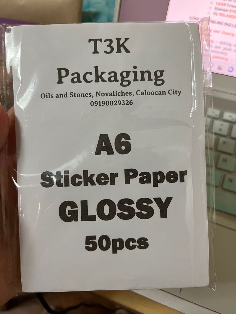 A6 Sticker Paper Glossy (50 pcs), Hobbies & Toys, Stationary & Craft ...