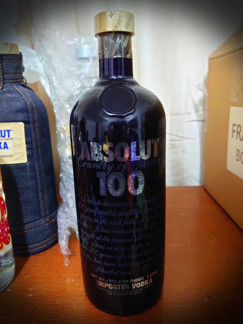Absolut 100 Proof 50% Alc. Vodka Gin, Food & Drinks, Beverages on Carousell