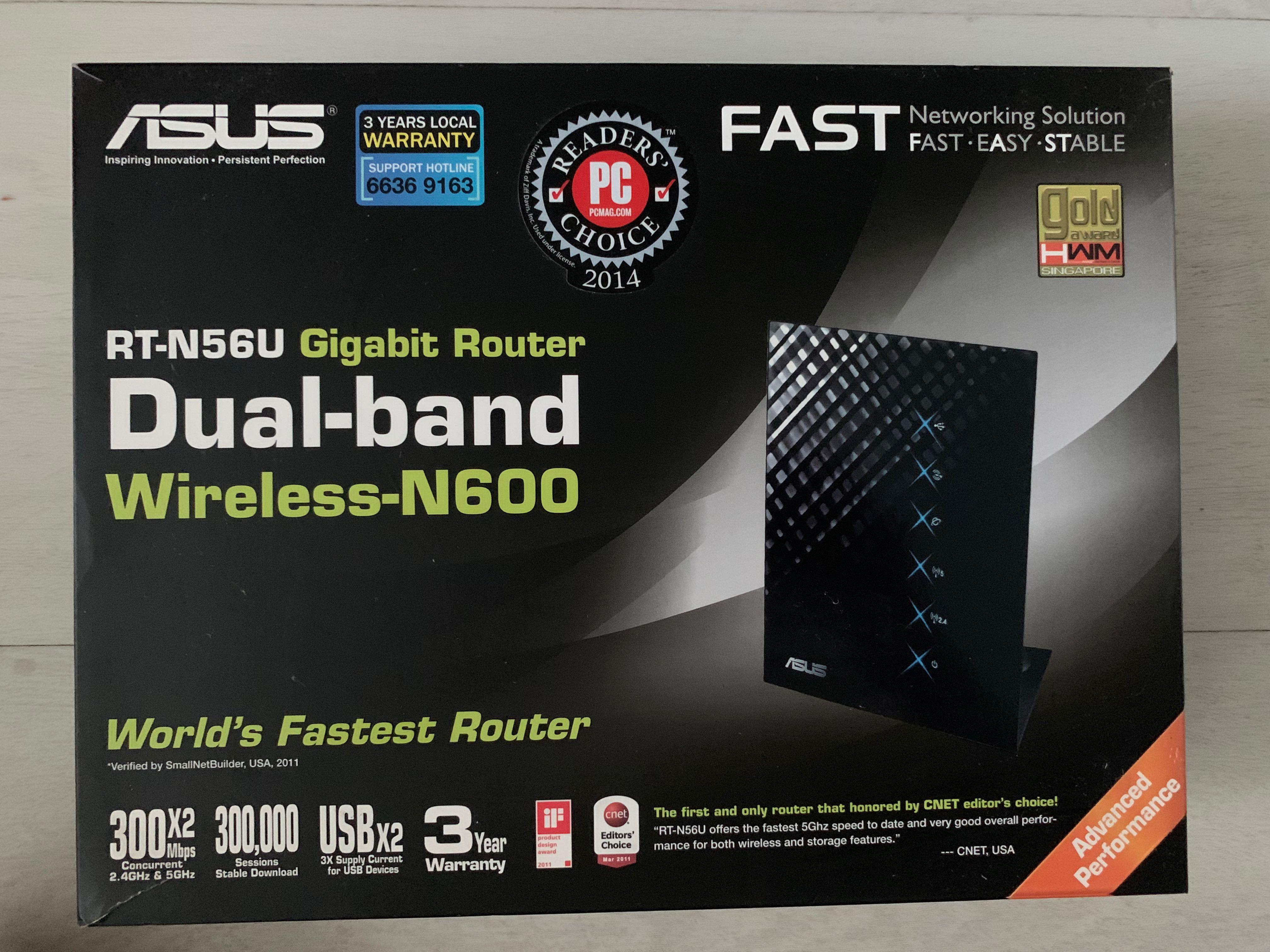 ASUS RT-N56U Gigabit Router Dual-Band Wireless- N600, Computers & Tech ...
