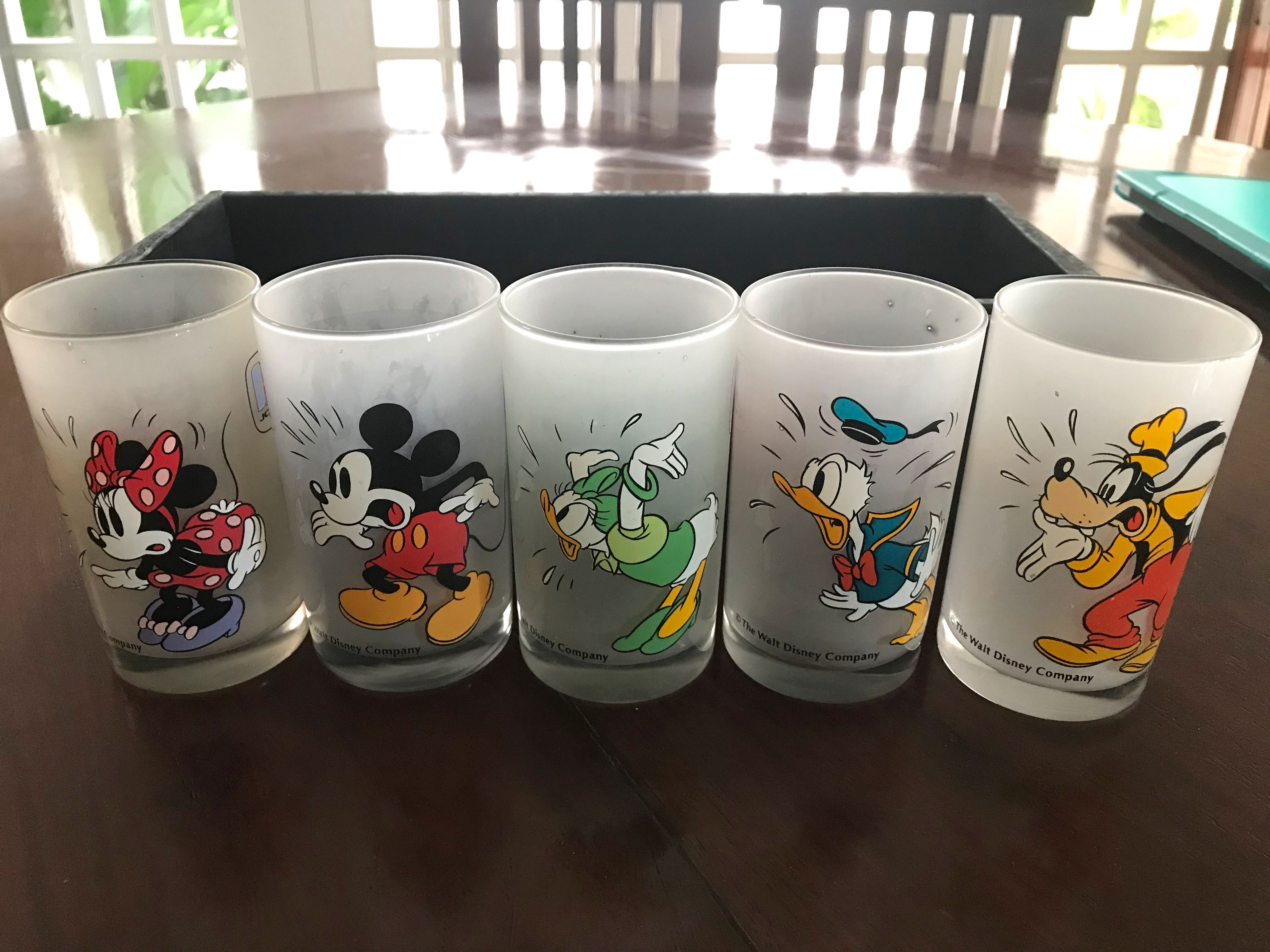 Authentic Disney Mickey & Friends Frosted Glass Set (5 pcs), Hobbies ...