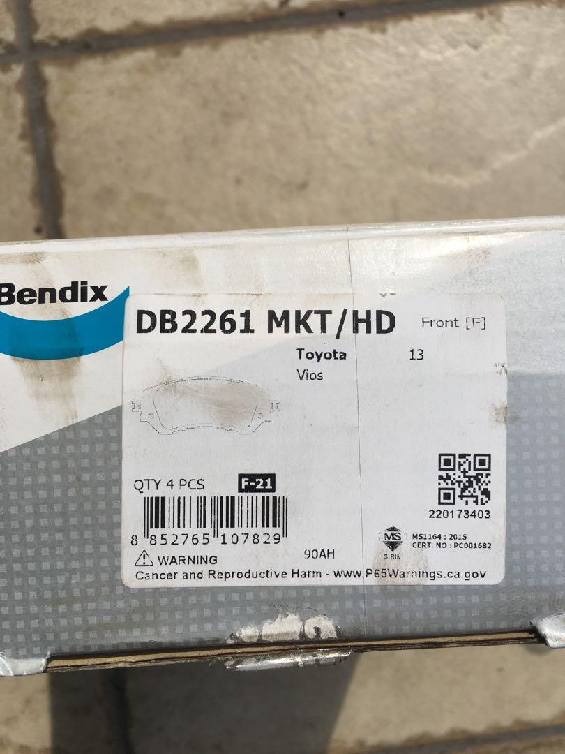 Bendix Metal King Titanium Disc Brake Pad Front for DB2261 - Toyota Vios NCP150 J/E Spec (Rear ...