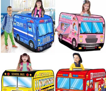 Children Play Tent Kids Bus Folding Police Fire-Engine Ice-Cream School ...