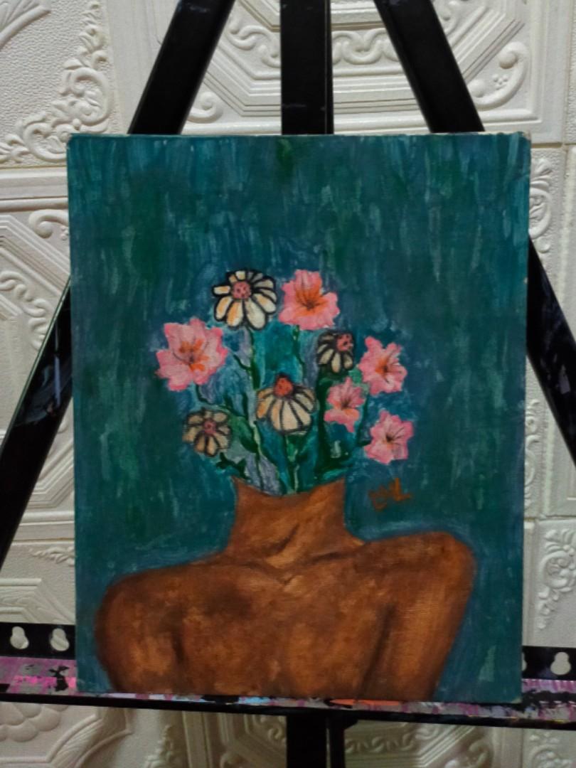 (Flor) Acrylic painting on Canvas Panel 8"x10", Hobbies & Toys ...