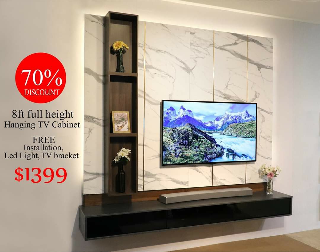 Full height 8ft TV console, Furniture & Home Living, Furniture, TV ...