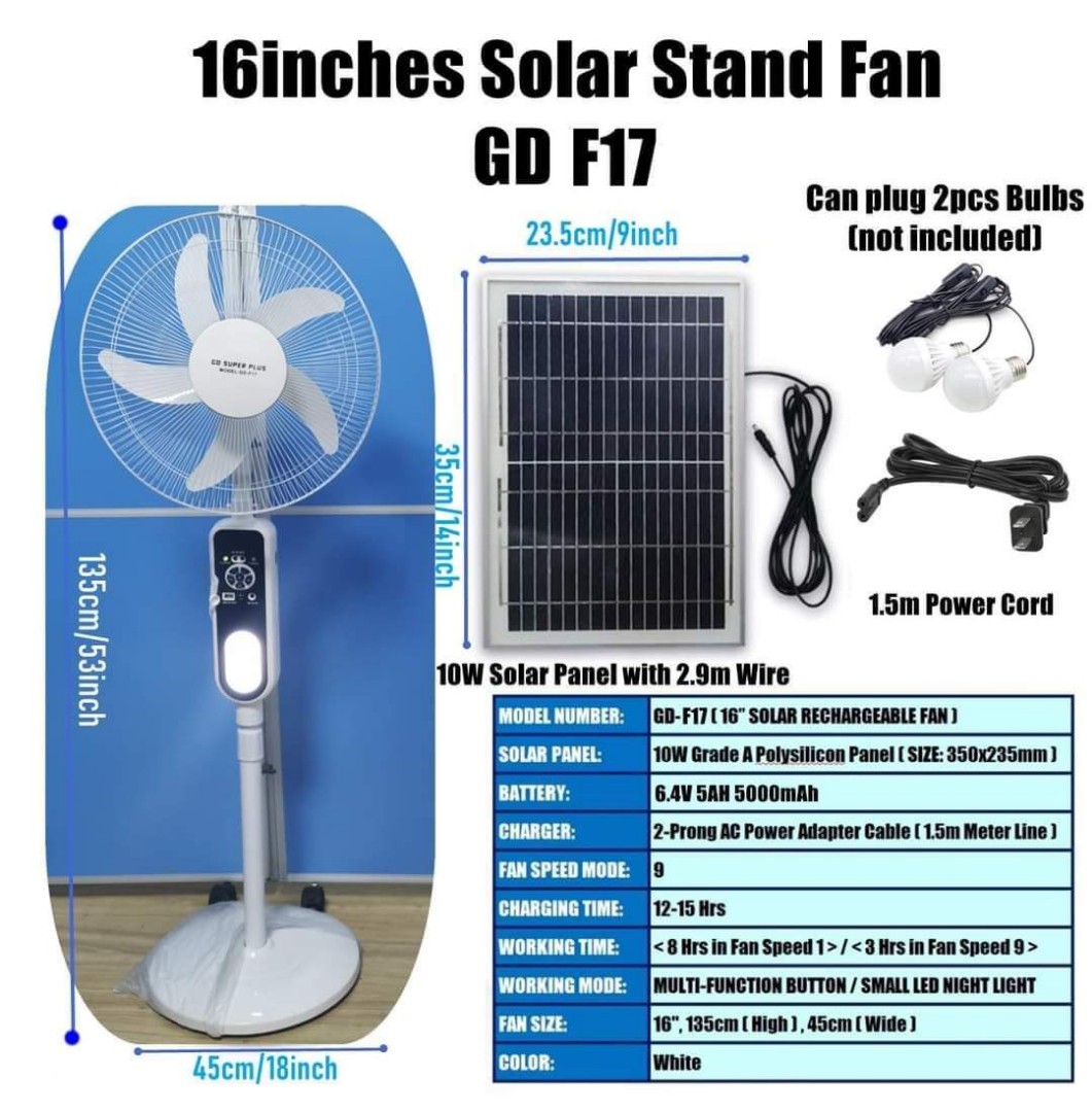 GD Super Plus Stand Fan GD-F17, TV & Home Appliances, Air Conditioning ...