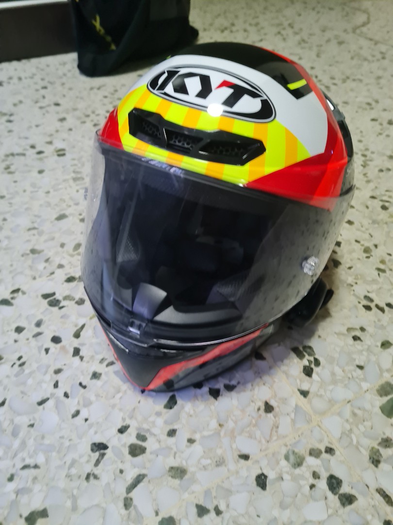 KYT TT Course Flux Helmet + Sena Parani M10 Comms, Motorcycles ...