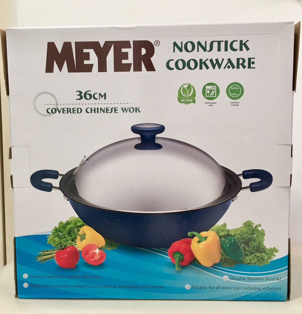 Meyer 36cm chinese wok, Furniture & Home Living, Kitchenware ...