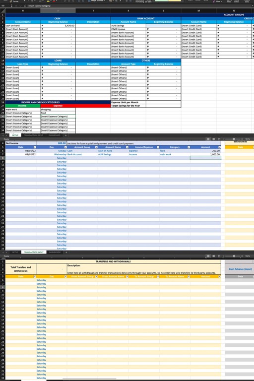 Money Tracker Excel Sheet Template Computers Tech Office Business
