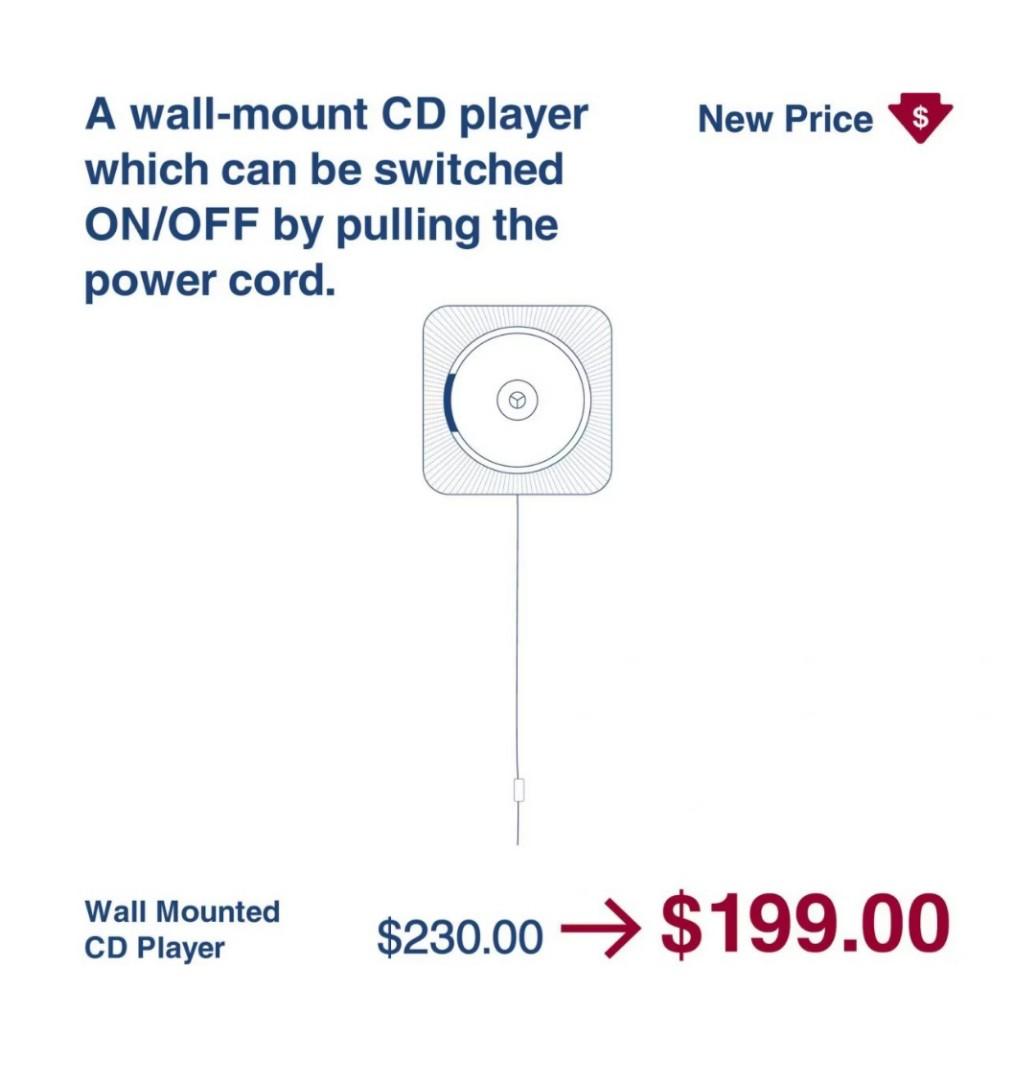 Muji Wall Mounted CD Player + Free Stand, Audio, Portable Music Players ...