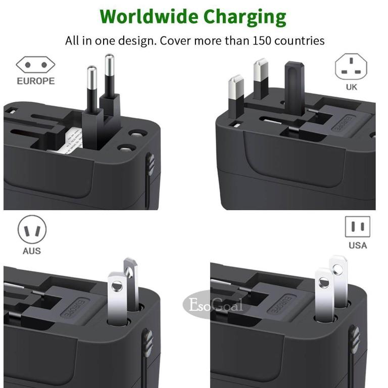Multi-Outlets Travel Adapter, All in One International Universal Wall ...