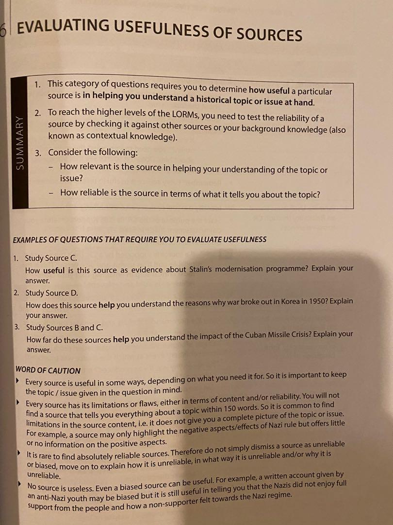 O & N level History key guide SBQ & structured essay questions SEQ ...