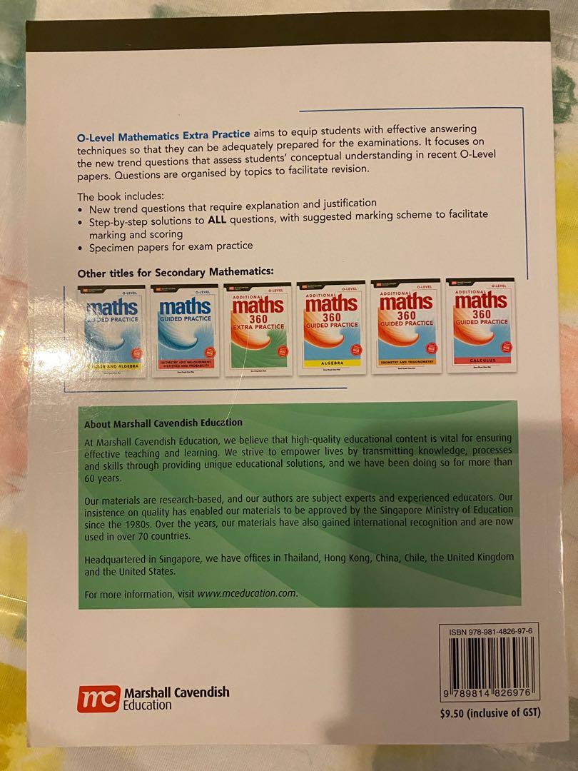 O level Math extra practice Marshall Cavendish, Hobbies & Toys, Books ...