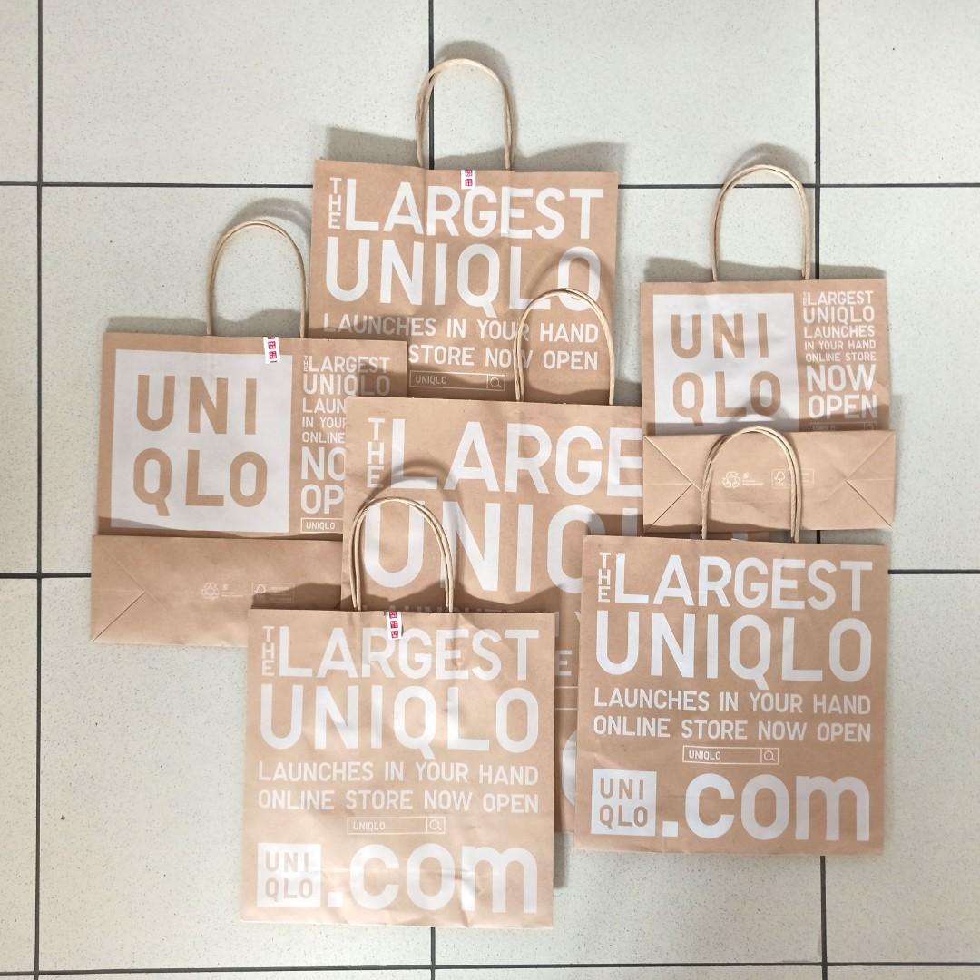 Paper Bag UNIQLO Tas Belanja Paperbag, Desain & Kerajinan Tangan ...