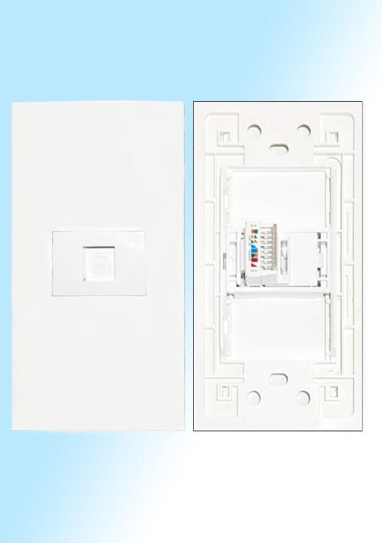 PC Outlet with Plate Wide Series 1 Gang White Rectangle, Furniture ...