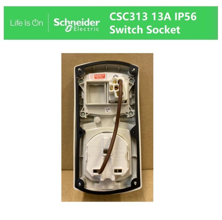 Schneider CSC313 13A Weatherproof Switch Socket, TV & Home Appliances ...