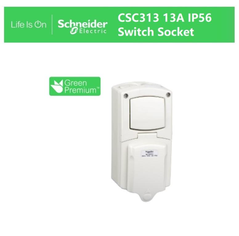 Schneider Csc313 13a Weatherproof Switch Socket Tv And Home Appliances Electrical Adaptors 