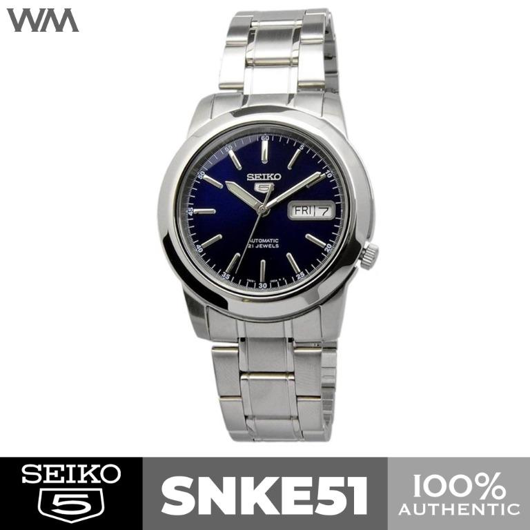 Seiko 5 Blue Dial Stainless Steel Automatic Watch SNKE51, Luxury ...