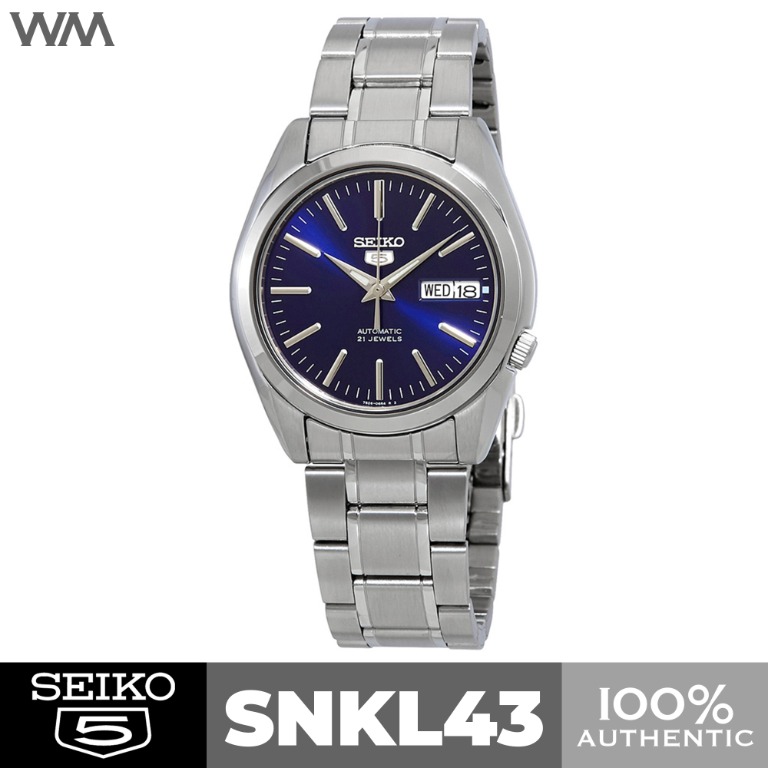 Seiko 5 Classic "Baby SARB" Blue Dial Stainless Steel Automatic Watch ...
