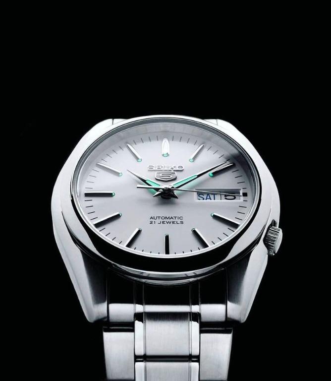 Seiko 5 Classic "Baby SARB" White Dial Stainless Steel Automatic Watch ...