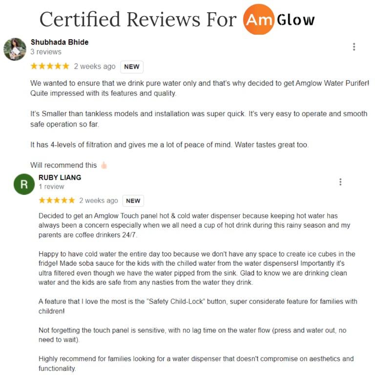 AmGlow Hexa - Hot & Cold Water Dispenser + 1 Year Replacement (2 Years ...