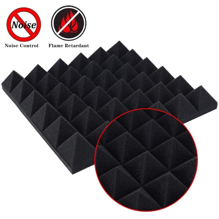 12 Pcs Acoustic Sound Proof Absorber Studio KTV Soundproof Home Wall ...