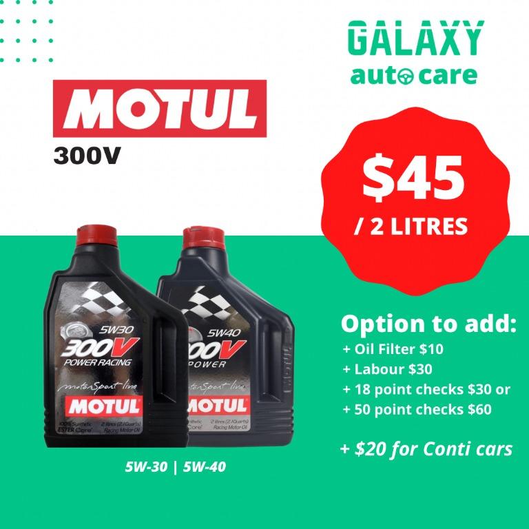 2 Litres Motul 300V Engine Oil 5W-30 / 5W-40 @ $45 NETT only, Car ...