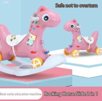 2in1 Rocking Horse Rider Push Car Rocker Pony Trojan Toys Children's ...