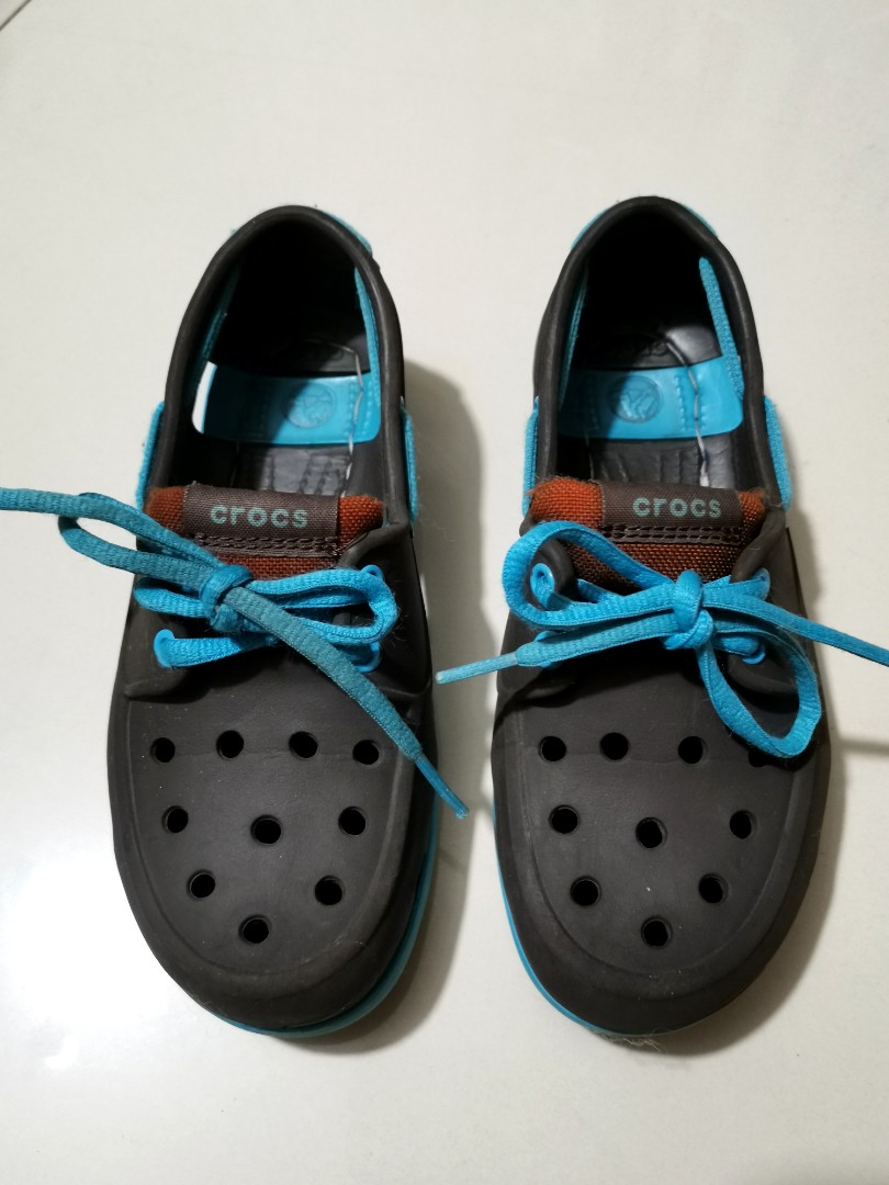 Authentic Crocs Beach Line Boat Shoes (size J1), Babies & Kids, Babies ...