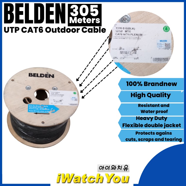 Belden UTP CAT6 Outdoor Cable 305meters, Furniture & Home Living ...