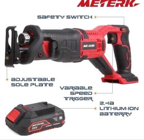 [C6713] Meterk 20V cordless reciprocating saw kIT, Furniture & Home ...
