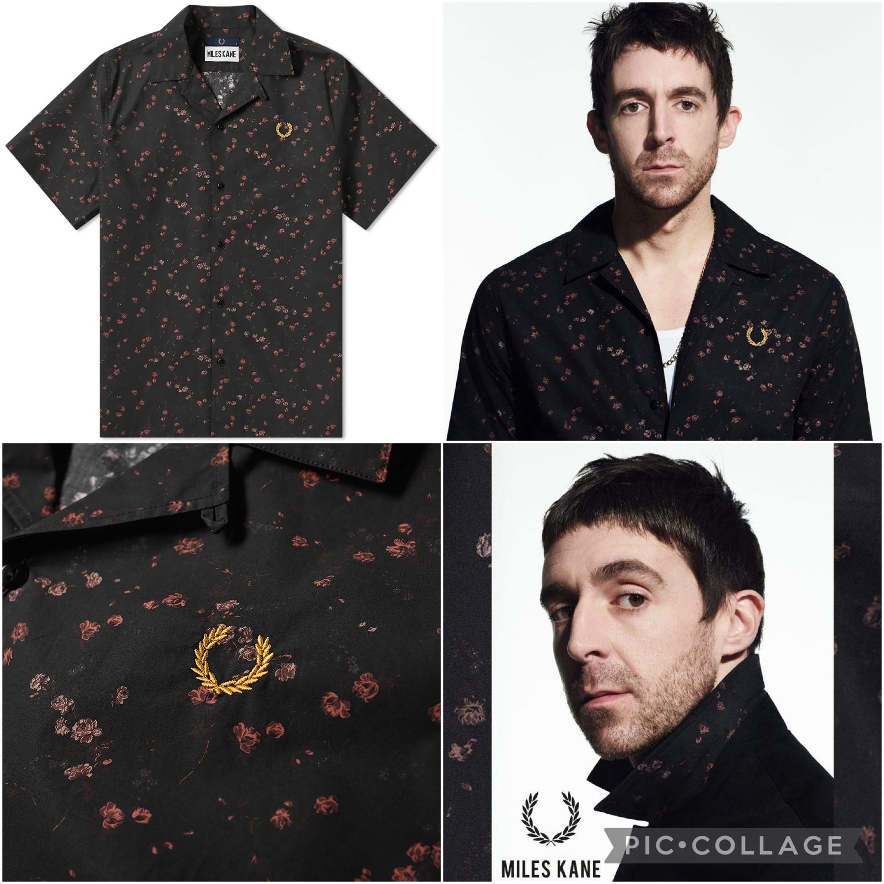 Fred Perry Miles Kane Open Collar Shirt Limited Edition, Men's Fashion ...