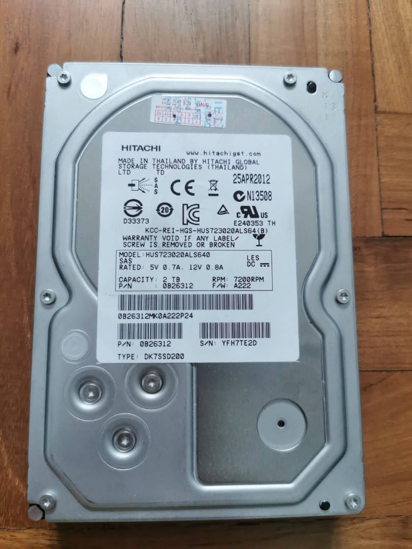 Hitachi 2tb SAS drive (7200rpm), Computers & Tech, Parts & Accessories ...