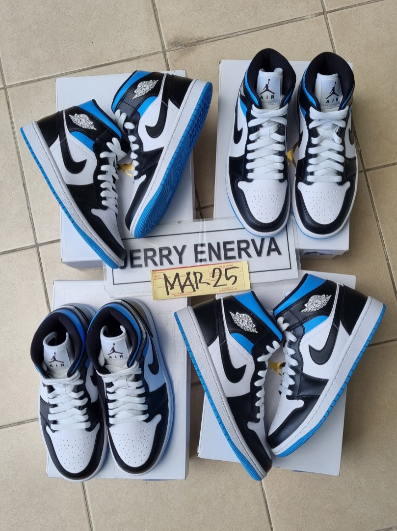 J1 Mid University Blue with Freebie, Women's Fashion, Footwear ...