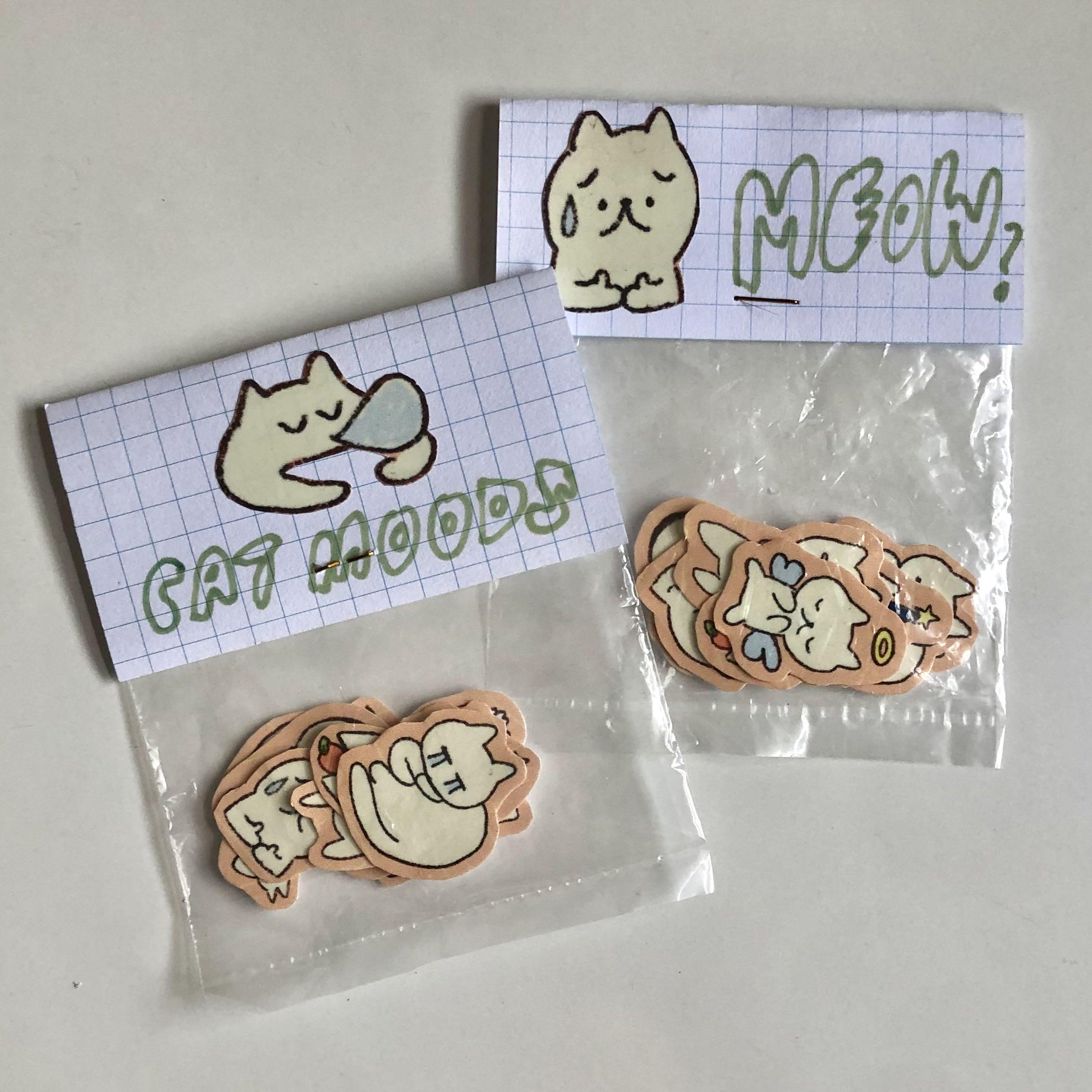 kitty cat sticker set (cute kawaii sticker flakes for laptop scrapbook ...