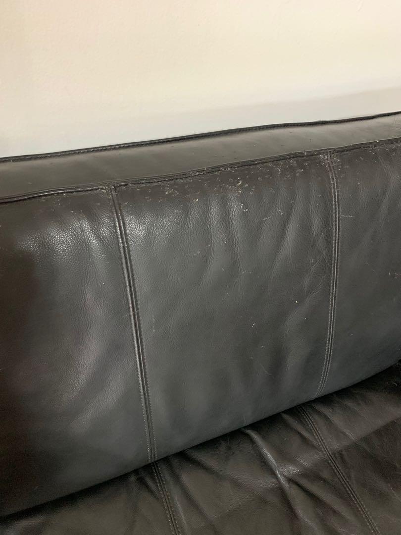 Kivik leather sofa 3 seats to bless, Furniture & Home Living, Furniture ...