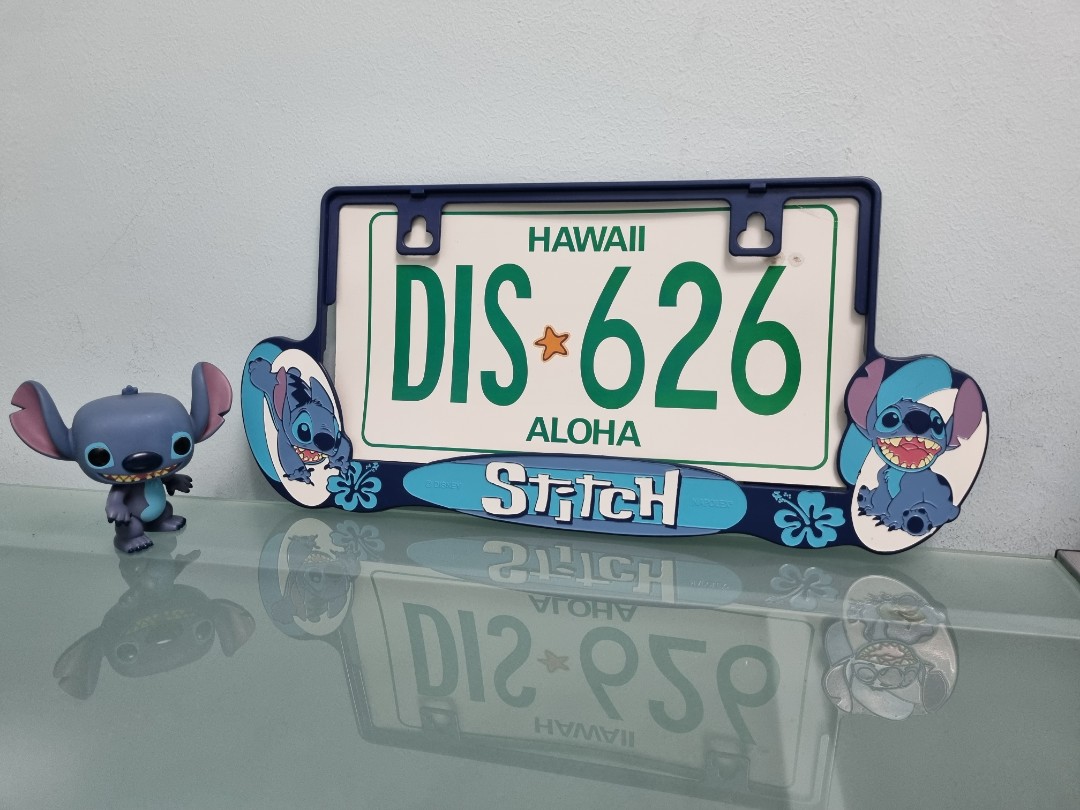 Stitch Licence Plate Frame, Hobbies & Toys, Memorabilia & Collectibles ...