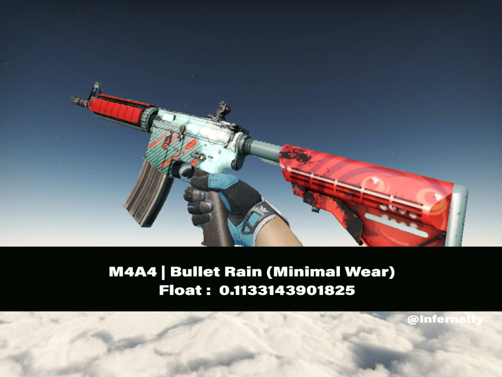 M4A4 Bullet Rain MW CSGO SKINS KNIVES, Video Gaming, Gaming Accessories ...