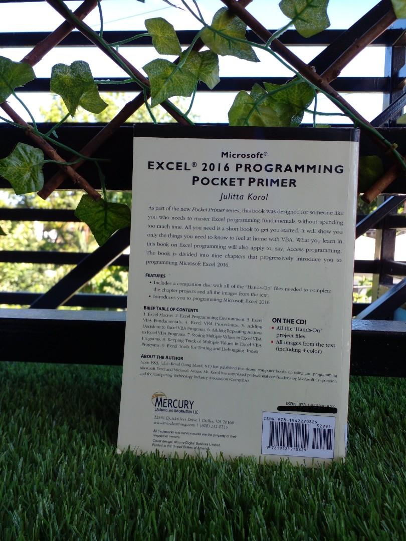 Microsoft Excel 2016 Programming Pocket Primer Hobbies And Toys Books And Magazines Textbooks On