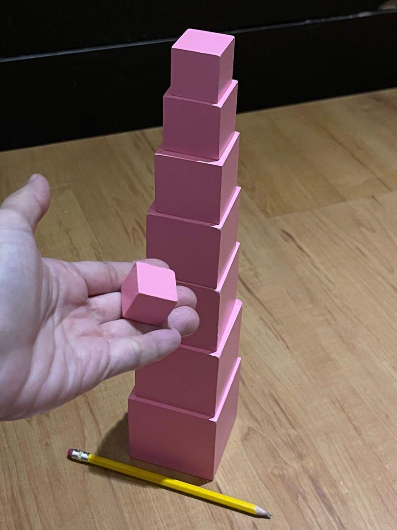 Montessori pink tower stacking blocks, Hobbies & Toys, Toys & Games on ...